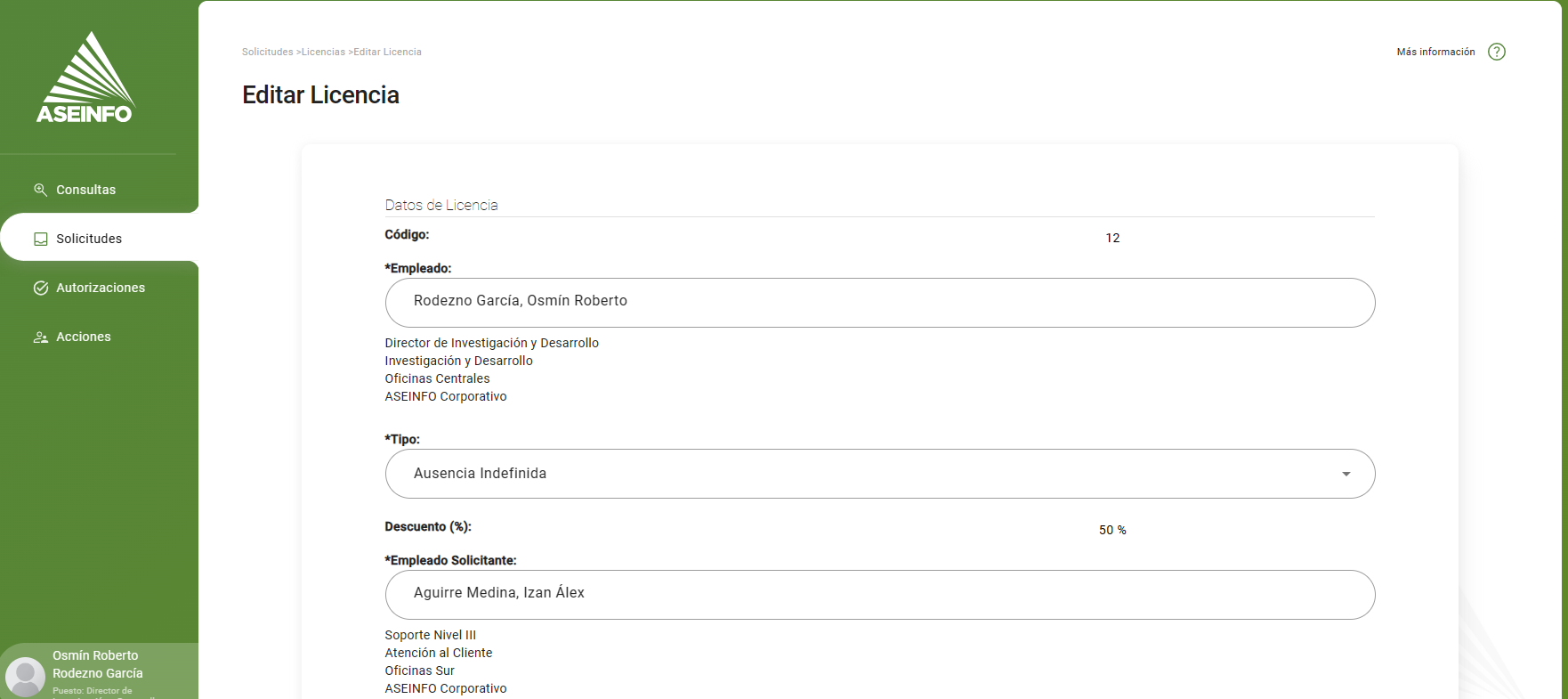 Evolution Wave - Módulo de Solicitudes - ASEINFO Docs