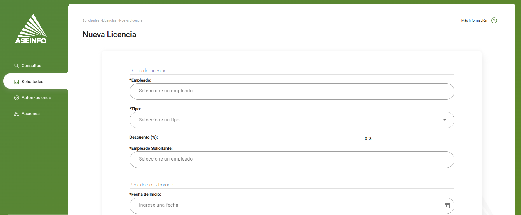 Evolution Wave - Módulo de Solicitudes - ASEINFO Docs